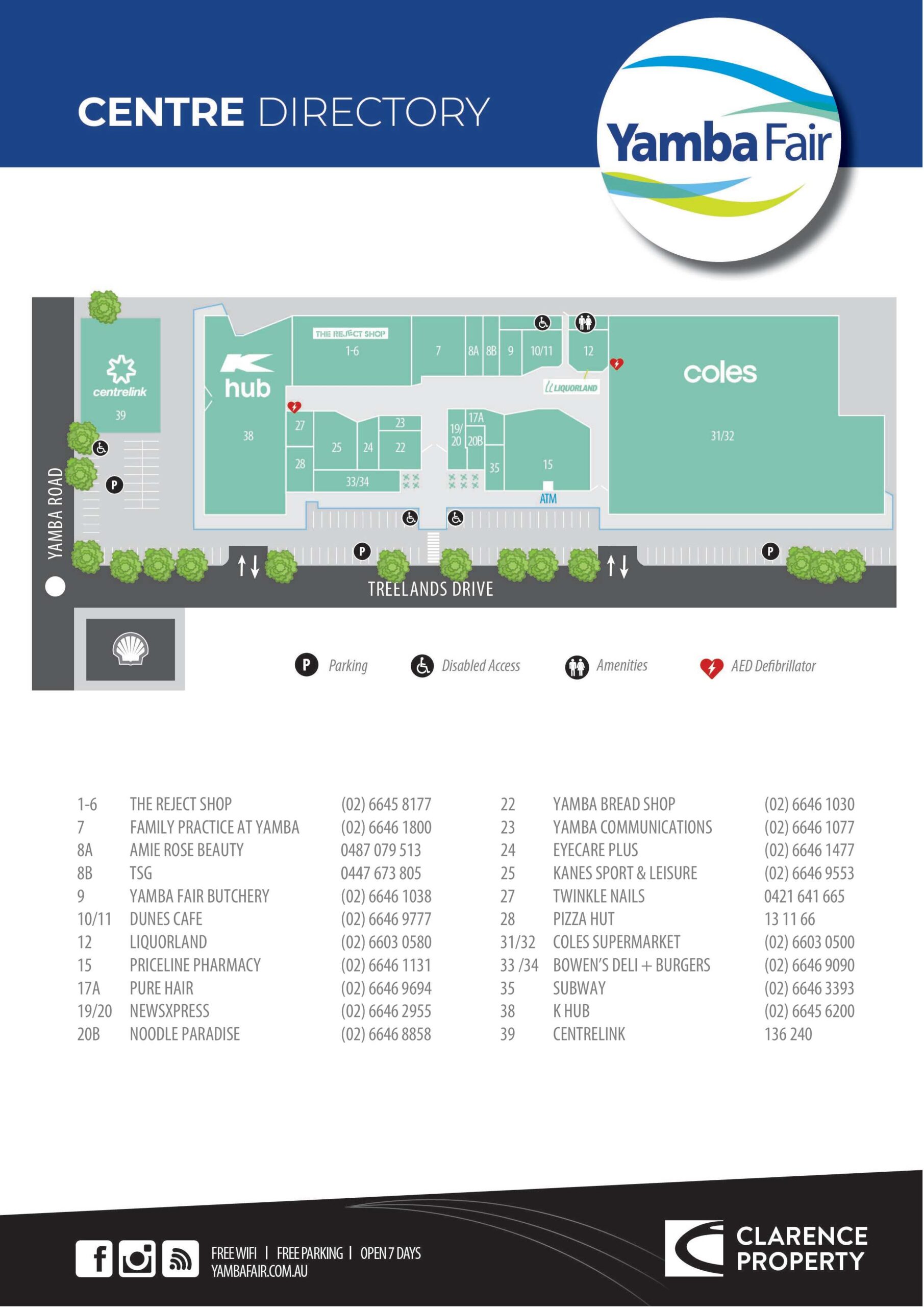 Centre Directory & Map - Yamba Fair